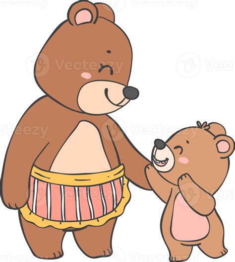 linda mamá oso y bebé oso de la madre día dibujos animados animal
