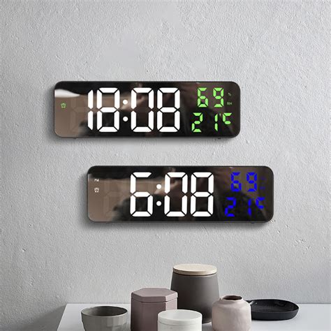 Agsivo Digital Wall Clock With Led Light Large Led Display Alarm Clock