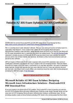 Reliable AZ 305 Exam Syllabus AZ 305 Certification By Lum Pop TPT