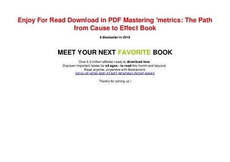 Download In Pdf Mastering Metrics The Path From Cause To Effect