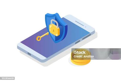 Keamanan Keselamatan Dan Konsep Isometrik Perlindungan Data Pribadi