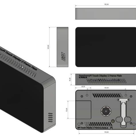 🎩 Raspberry Pi Touch Display 2 Housing Plain Horizontal Cutout Rpi5・ 3d File For 3d