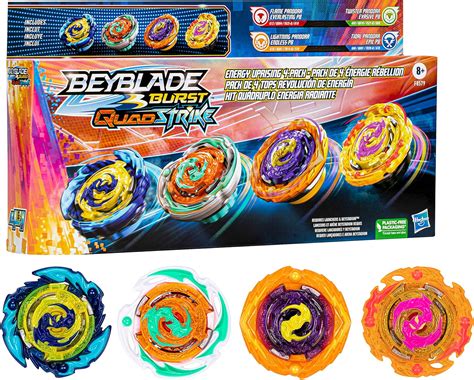 Beyblade Burst Quadstrike Energy Uprising Paquete De 4
