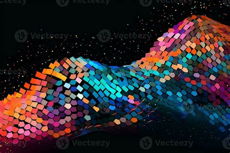 Abstract Wave Mesh Point Cloud Array Background Design Generative Ai