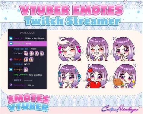 Vtuber Emote Emote Commission Animated Emote Emote Twitch Etsy