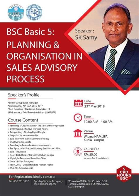 Namlifa Our Next Cpd Workshop ~ Bsc Basic 5 Planning