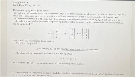 Solved Assignment 2due 930am ﻿friday Feb 2ndthe Vectors