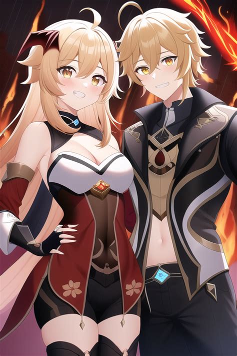 Abyss Lumine And Aether Ai Generated Genshin Impact Hoyolab