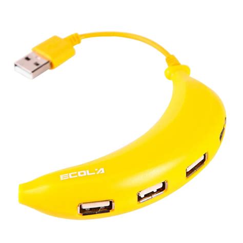 4 Port Usb 2 0 Hub High Speed Usb Hub Cute Yellow Banana For Laptop Pc