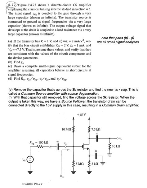 Solved 4 77 Figure P4 77 Shows A Discrete Circuit Cs