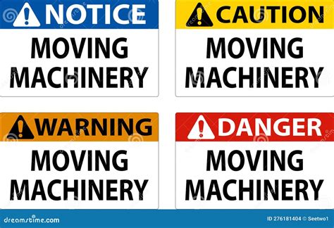Danger Moving Machinery Symbol Signage Vector Illustration Isolate On