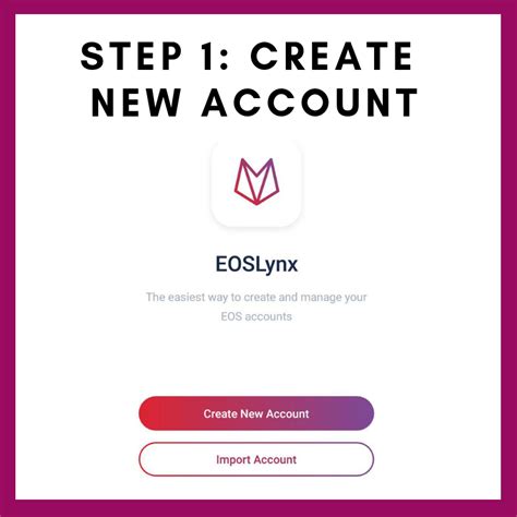 how to create an eos account under a 1 using eos lynx and import the