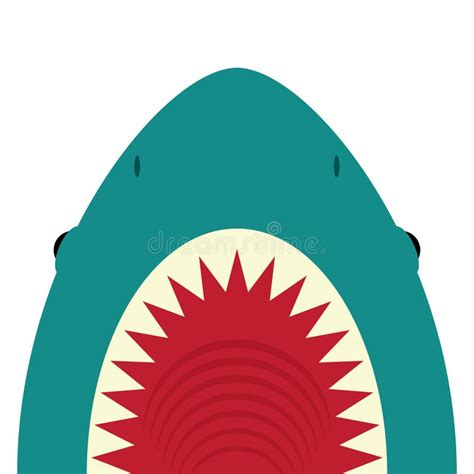 Shark With Open Mouth And Sharp Teeth Stock Vector Illustration Of