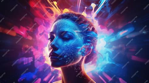 Premium Ai Image Abstract Digital Human Head Illustration Technology Tech Virtual Design
