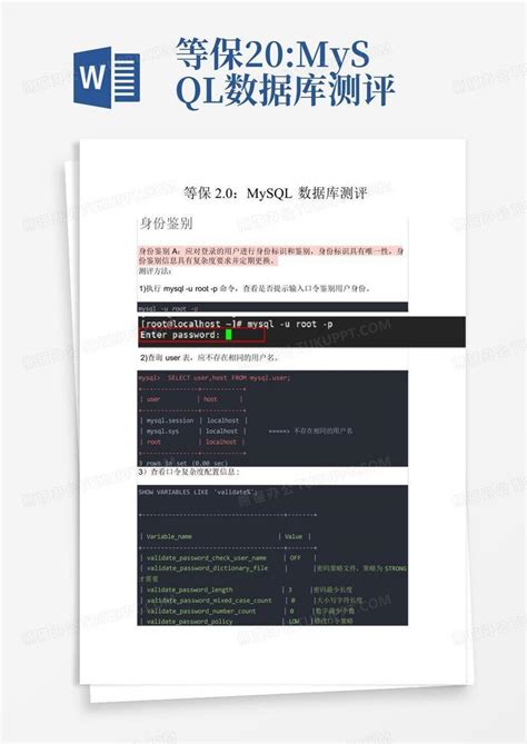 等保20mysql数据库测评word模板下载编号qrzjgejk熊猫办公