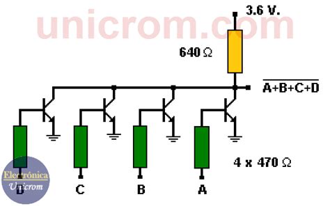 Compuertas NOR y NAND RTL Resistor Transistor Logic Electrónica Unicrom