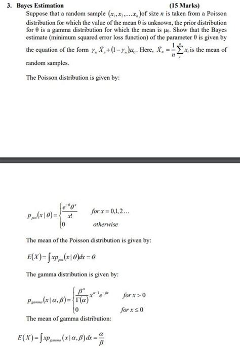 3 Bayes Estimation 15 Marks Suppose That A Random
