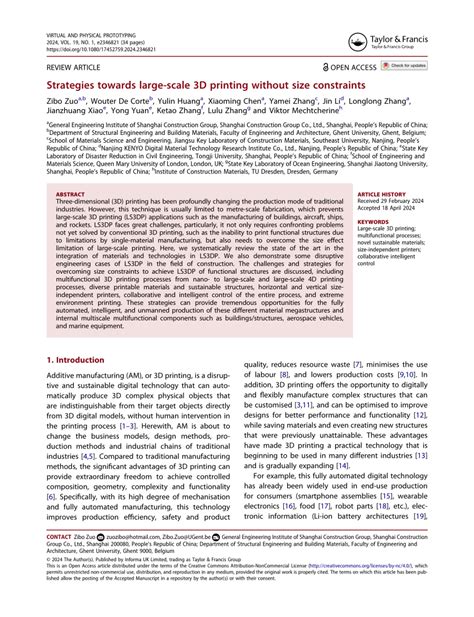 PDF Strategies Towards Large Scale 3D Printing Without Size Constraints