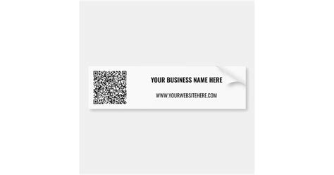 Your Qr Code Custom Text Business Bumper Sticker Zazzle