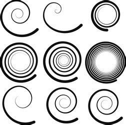 Set Of Spiral Elements Royalty Free Vector Image