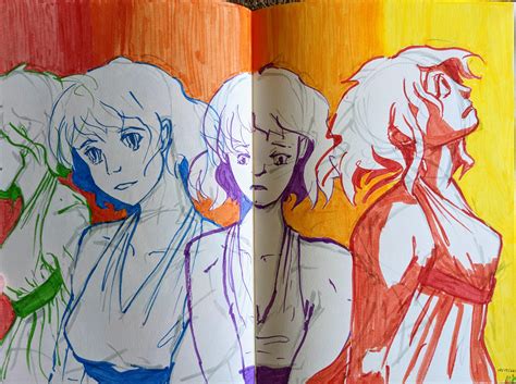 Doing More Marker Stuff Didn T Like How The Shading Looked On The Red Girl So I Didn T Do That