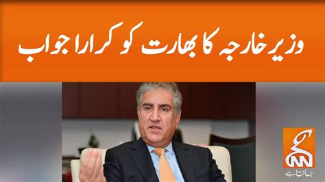 Foreign Minister Shah Mehmood Qureshi Gives Befitting Reply To India L