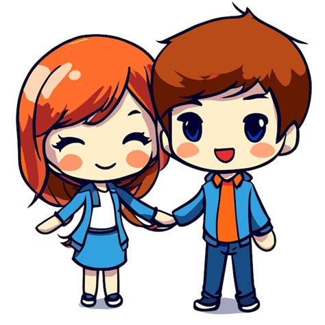 Premium Vector Sweet Love Scene Dynamic Pose Of Animated Cartoon Couple
