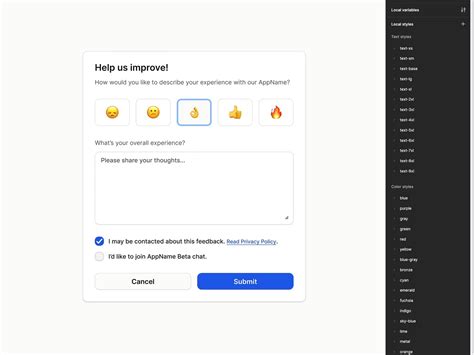 Flexible Feedback Modal Ui In Figma Designsystems Uidesign By Bunin