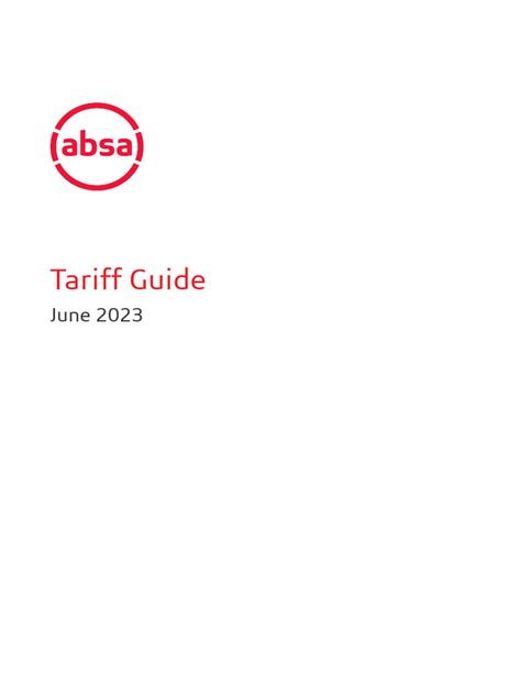 Tariff Guide Pdf