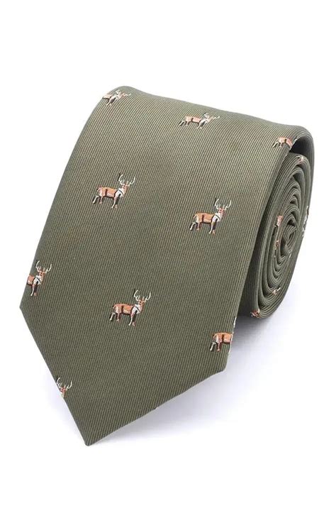 L A Smith L A Smith Sage Stags Head Tie Menswearr Menswearr