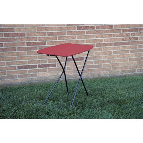 Cosco 18 In Red Plastic Adjustable Height Folding Utility Table Set