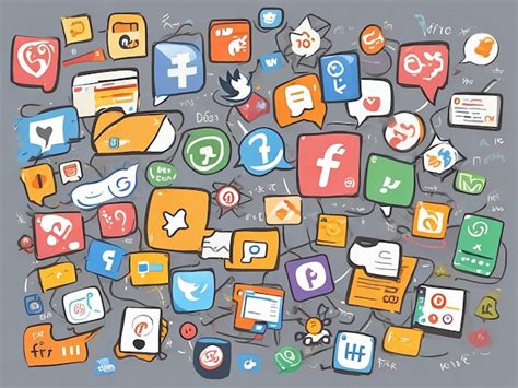 Premium AI Image Social Media Hand Draw Integrate Icons Set On Paper