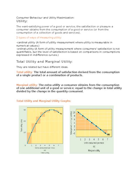 Ekn 110 Chapter 3 Notes Based Off Textbook Consumer Behaviour And Utility Maximization