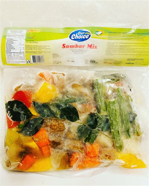Frozen Sambar Vegetables Mix 900g Sara Foods