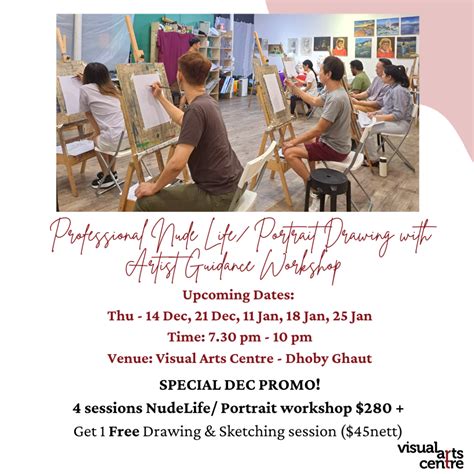 Nude Life Figure Drawing Class Visual Arts Centre Singapore