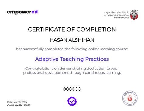 Hasan Shihan On Linkedin Empowered Professionaldevelopment Certificateachieved Adek Nce…