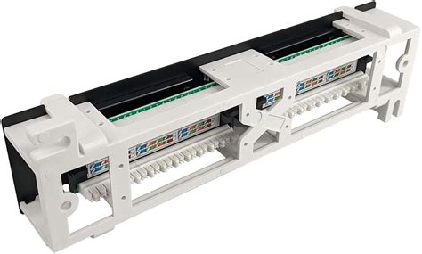 Amazon Com Simply Port UTP Cat Patch Panel Style Wall Mount Bracket Cable Ties