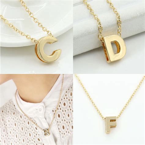 Buy Tiny Gold Initial Necklace Gold Letter Necklace