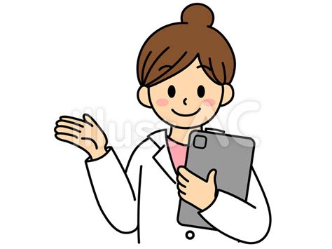 案内している白衣の女性イラスト No 22513410／無料イラストフリー素材なら「イラストac」