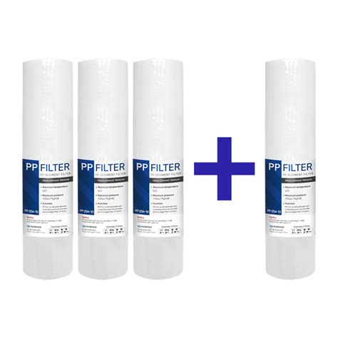 31 Ft Pp 250 10 마이크로필터 Pp 언더세드 침전필터 250mm 10um 4개 1년세트 10인치 언더싱크 녹물제거 주필터테크