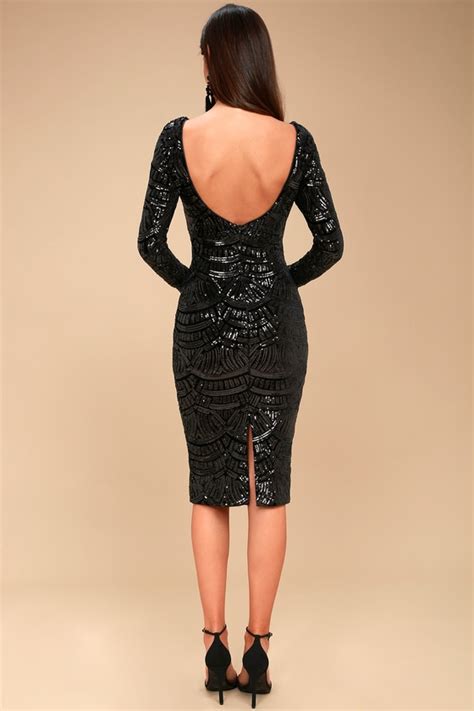 Dress The Population Emery Dress Black Sequin Dress