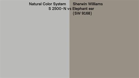 Natural Color System S N Vs Sherwin Williams Elephant Ear SW Side By Side Comparison