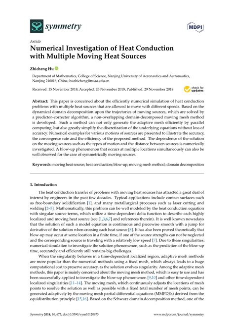 Pdf Numerical Investigation Of Heat Conduction With Multiple Moving