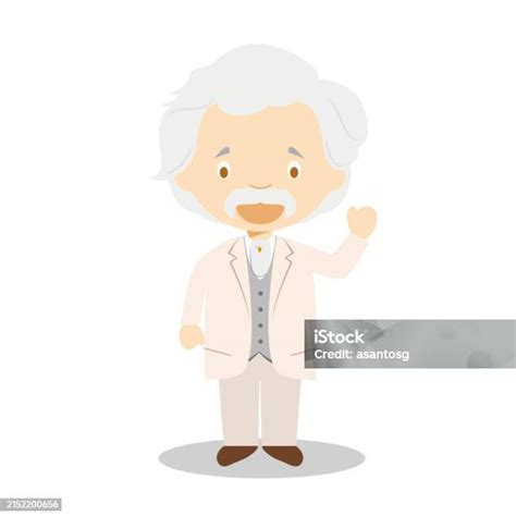 Personnage De Dessin Animé De Mark Twain Illustration Vectorielle