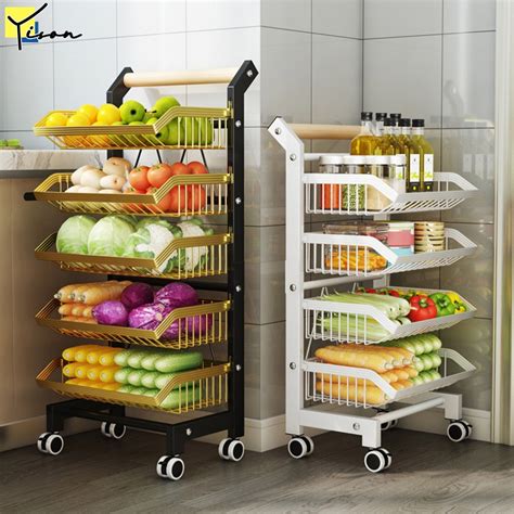 Jual Rak Dapur Rak Keranjang Serbaguna Keranjang Buah Dan Sayur Rak Troli Keranjang Bawang