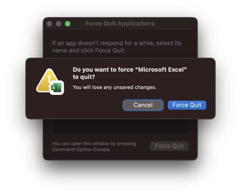 how to force quit microsoft excel application on mac code2care