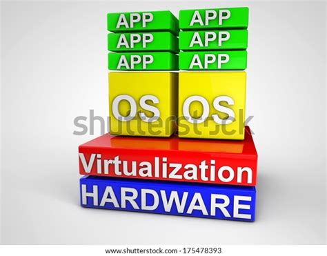 Virtualization Symbolized Schema Over White Background Ilustración De