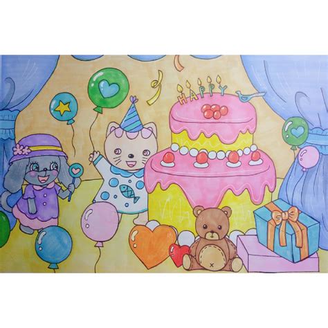 儿童画 生日 高清图片，堆糖，美图壁纸兴趣社区