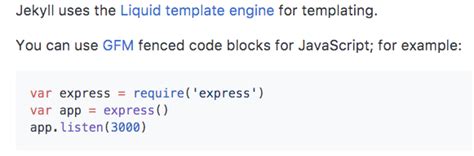 In The Formatting Section The Js Example Renders Incorrectly · Issue 871 · Expressjsexpressjs