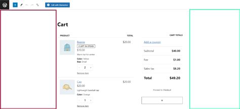 error message when using the woocommerce block elementor